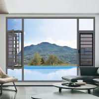 China Bedroom One-piece Seamless Welding Aluminum Casement Windows with Stainless Steel Mesh for sale