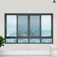 China Bedroom One-piece Seamless Welding Aluminum Casement Windows with Stainless Steel Mesh for sale