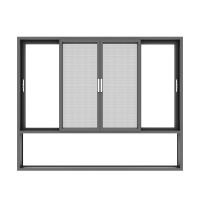 China Bedroom One-piece Seamless Welding Aluminum Casement Windows with Stainless Steel Mesh for sale
