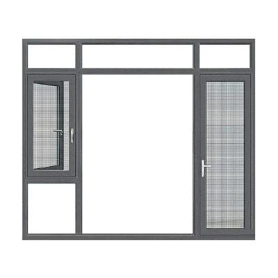 China SKATE Original Hardware Aluminum Casement Windows With Steel Screen Mesh for sale