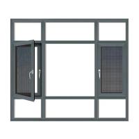 China SKATE Original Hardware Aluminum Casement Windows With Steel Screen Mesh for sale