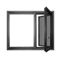 China SKATE Original Hardware Aluminum Casement Windows With Steel Screen Mesh for sale