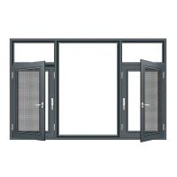 China SKATE Original Hardware Aluminum Casement Windows With Steel Screen Mesh for sale