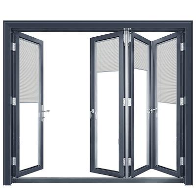 China 35dB Sound Insulation Coefficient Aluminium Alloy Bi-Fold Doors with Finished Surface for sale