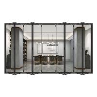 China 35dB Sound Insulation Coefficient Aluminium Alloy Bi-Fold Doors with Finished Surface for sale