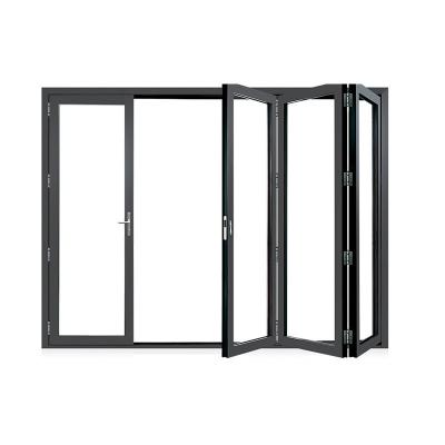 China Aluminum Bi-Fold Doors with 1.4mm Wall Thickness and Rolling Pull Opening Method for sale