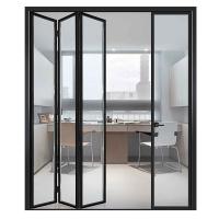 China Aluminum Bi-Fold Doors with 1.4mm Wall Thickness and Rolling Pull Opening Method for sale