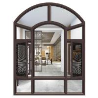 China Custom Design Louver Curtain Type French Aluminium Window with Arch Door and Window for sale