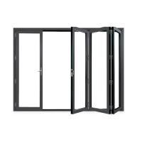 China Thermal Break Aluminum Alloy Bi-Fold Doors with Glass Inserts and Easy Maintenance for sale