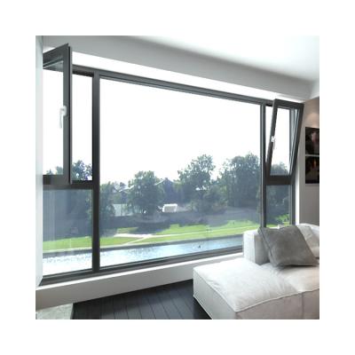 China French Glass Window Aluminum Black Double Glaze Casement Windows and Swing Open Style for sale