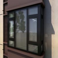 China French Glass Window Aluminum Black Double Glaze Casement Windows and Swing Open Style for sale