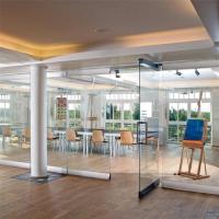 China Steel Main Material Finished Surface Customized Aluminium Soundproof Frameless Glass Door for sale