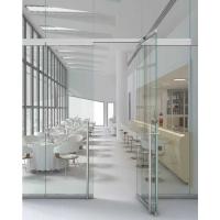 China Steel Main Material Finished Surface Customized Aluminium Soundproof Frameless Glass Door for sale