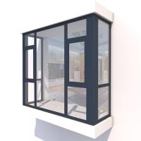 China Bedroom French Glass Aluminum Profile Windows with Hanging Curtain Design Options for sale