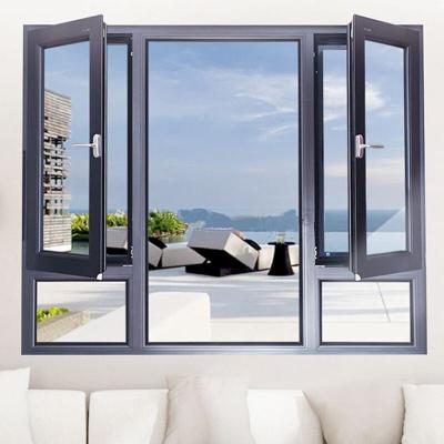 China SKATE Original Hardware Aluminum Soundproof Casement Window with Level 8 Air Tightness for sale
