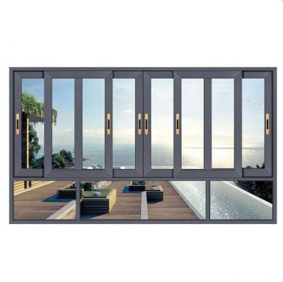 China 8-Way Seal Aluminum Three Track Sliding Windows 2.2 mm Wall Thickness Strong Designer Team for sale