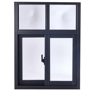 China Advanced Production Facility 8-Way Seal Aluminum Sliding Windows with and Black Tint for sale