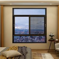 China Advanced Production Facility 8-Way Seal Aluminum Sliding Windows with and Black Tint for sale