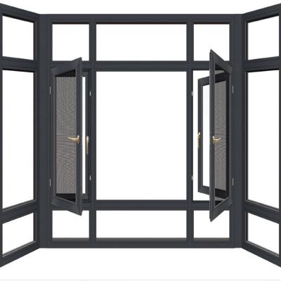 China Swing Open Style Aluminum Casement Windows with Screen Window Customized Design for sale