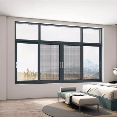 China Strong R D Ability Custom Design Soundproof Aluminum Sliding Windows with Mosquito Net for sale