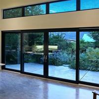 China Exterior Aluminum Sliding Doors With Large Glass View And 70mm Window Frame Width for sale