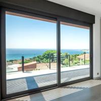 China Exterior Aluminum Sliding Doors With Large Glass View And 70mm Window Frame Width for sale