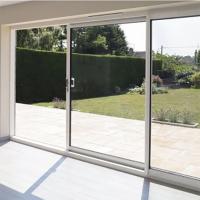 China Exterior Aluminum Sliding Doors With Large Glass View And 70mm Window Frame Width for sale