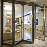 China Residential Bi-Folding Doors Aluminium Frame With Triplex Glass Option And 70mm Width for sale