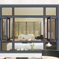 China Folding Screen Casement Windows in Modern Design Style with Aluminum Black Frame for sale