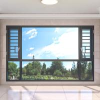 China Folding Screen Casement Windows in Modern Design Style with Aluminum Black Frame for sale