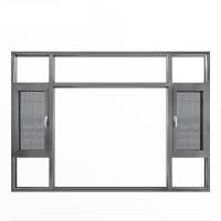 China Folding Screen Casement Windows in Modern Design Style with Aluminum Black Frame for sale