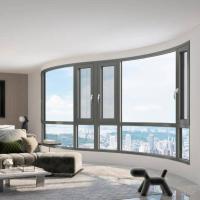 China Water Tightness Level 6 R D French Aluminum Casement Windows with Hanging Curtain Type for sale