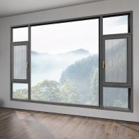 China Water Tightness Level 6 R D French Aluminum Casement Windows with Hanging Curtain Type for sale