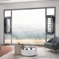 China Water Tightness Level 6 R D French Aluminum Casement Windows with Hanging Curtain Type for sale
