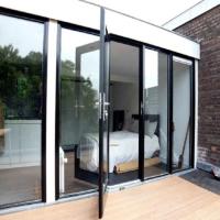 China 70mm Width Aluminum Double Glass Casement Doors With Waterproof And Soundproof Design for sale