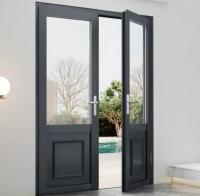 China Finished Aluminum Double Glazed Casement Doors For Commercial Buildings And Offices for sale