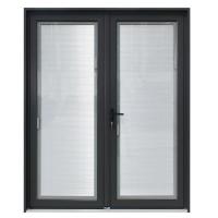 China 35dB Sound Insulation Thermal Break Aluminum Casement Doors With 10 Sealing Layers for sale