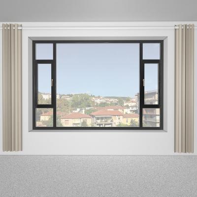 China Housing Project Aluminum Alloy Broken Bridge Casement Windows with Folding Screen for sale
