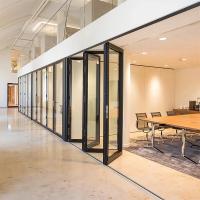 China Aluminium Bi-fold Patio Folding Glass Doors Outswing Can Be Upgraded To Triplex Glass for sale