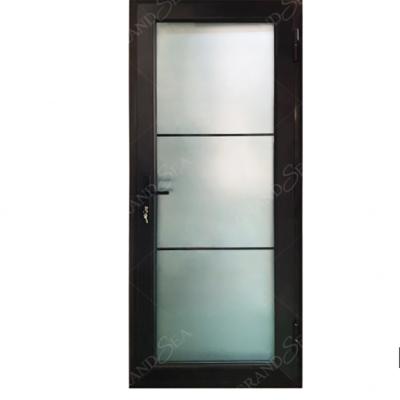 China Push and Pull Opening Method SKATE Standard Slim Luxury Black Color Villa House Aluminum Casement Glass Doors for sale