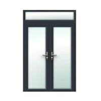 China Push and Pull Opening Method SKATE Standard Slim Luxury Black Color Villa House Aluminum Casement Glass Doors for sale
