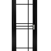China Push and Pull Opening Method SKATE Standard Slim Luxury Black Color Villa House Aluminum Casement Glass Doors for sale