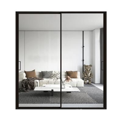 China Producing Aluminum Narrow Frame Sliding Tempering Glass Doors with Minimalist Design for sale