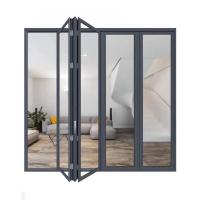China Triplex Glass Sliding Door Aluminum Alloy Tempering Glass Folding Doors for sale