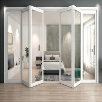 China Triplex Glass Sliding Door Aluminum Alloy Tempering Glass Folding Doors for sale