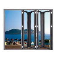 China Triplex Glass Sliding Door Aluminum Alloy Tempering Glass Folding Doors for sale