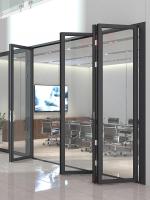 China European Style Aluminum Balcony Glass Folding Door Good and for Triplex Glass Upgrade for sale