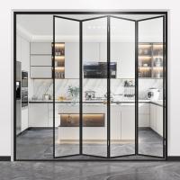 China European Style Aluminum Balcony Glass Folding Door Good and for Triplex Glass Upgrade for sale