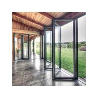 China 1.4mm Wall Thickness Aluminum Glass Patio Accordion Door for Modern Security Solution for sale