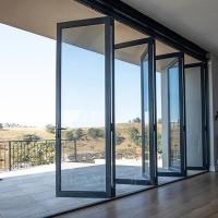China 1.4mm Wall Thickness Aluminum Glass Patio Accordion Door for Modern Security Solution for sale